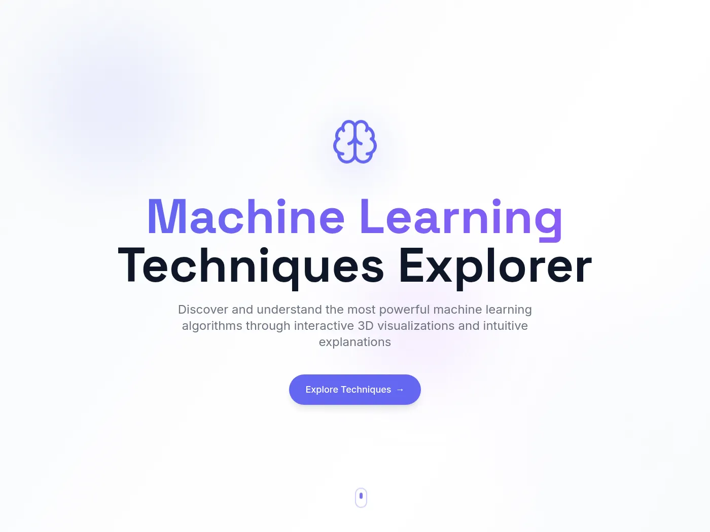 Machine Learning Techniques Explorer with 3D UI