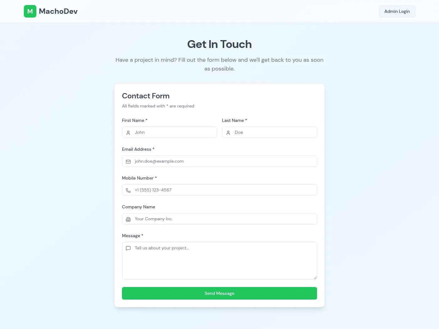MachoDev Contact Management & SMS Notification System