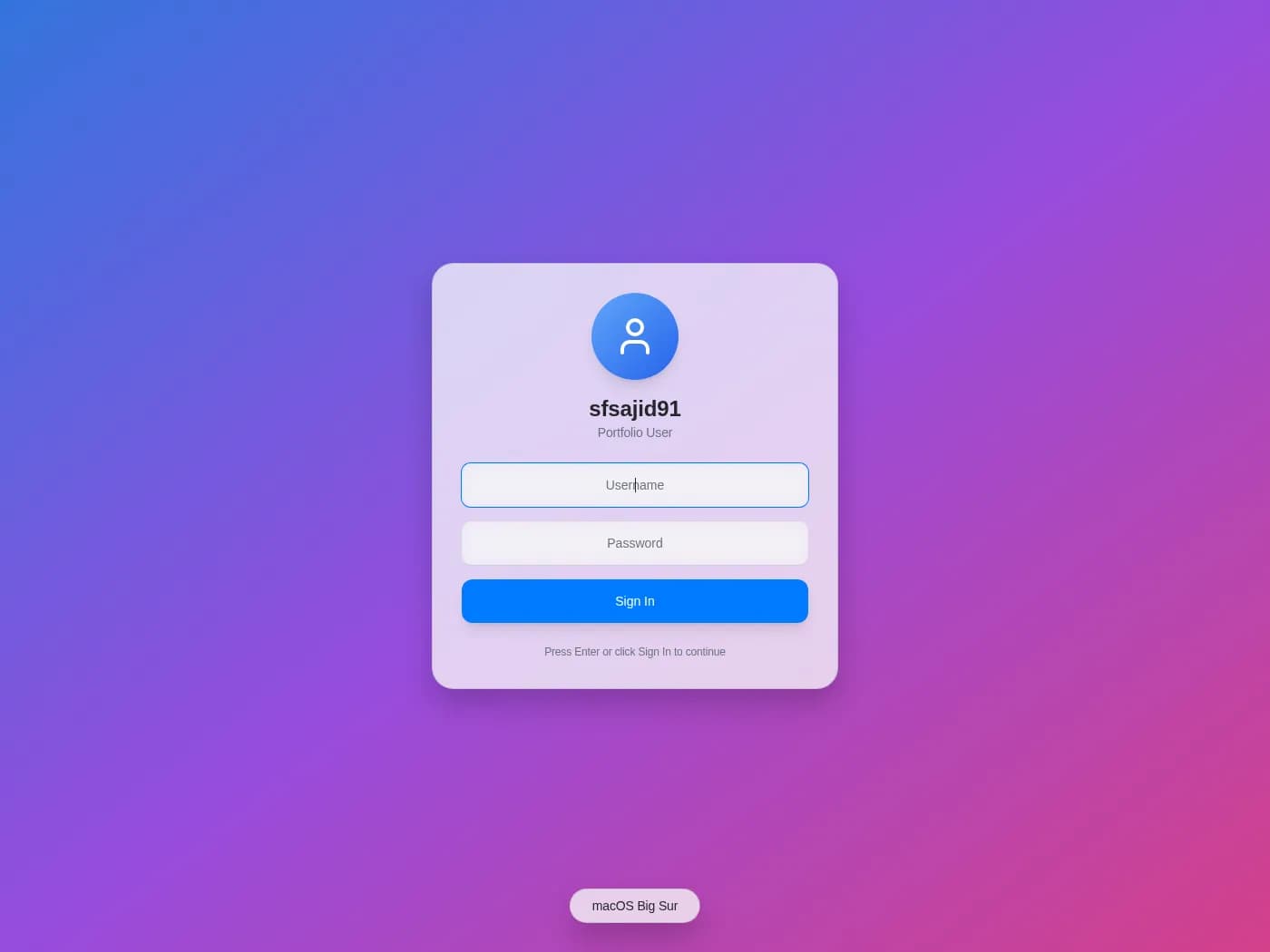 MacOS-Inspired Interactive Portfolio for sfsajid91