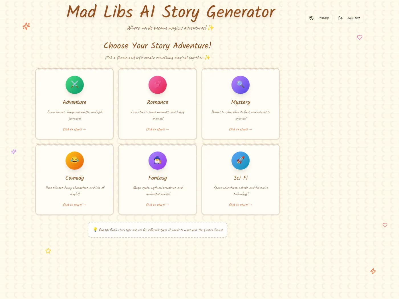 Mad Libs AI Story Generator