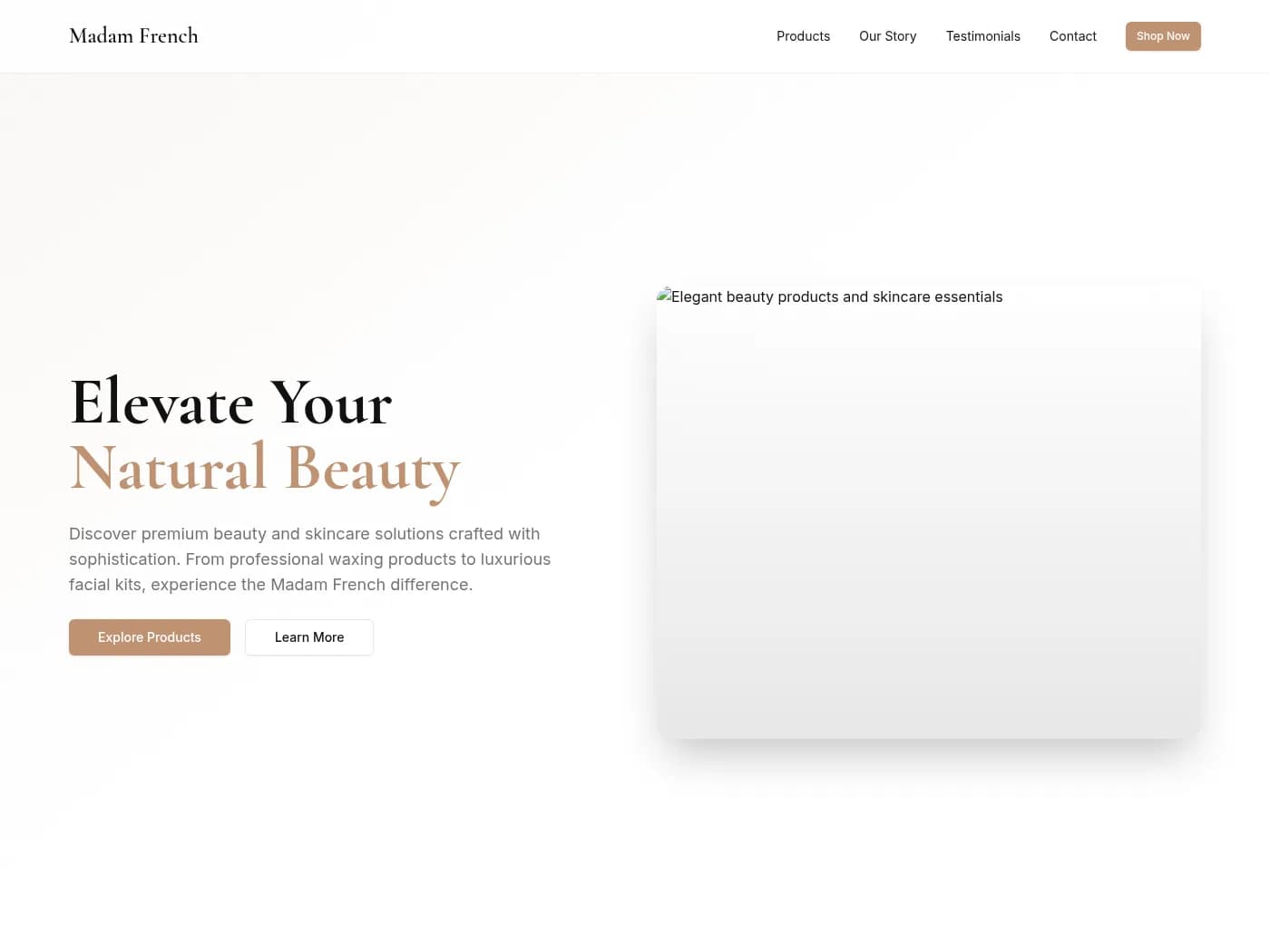 Madam French – Modern Beauty Brand Website