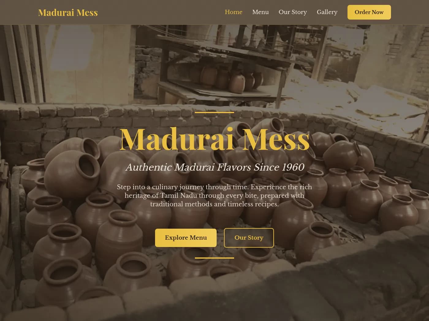 Madurai Mess: A Vintage Tamil Restaurant Web Experience