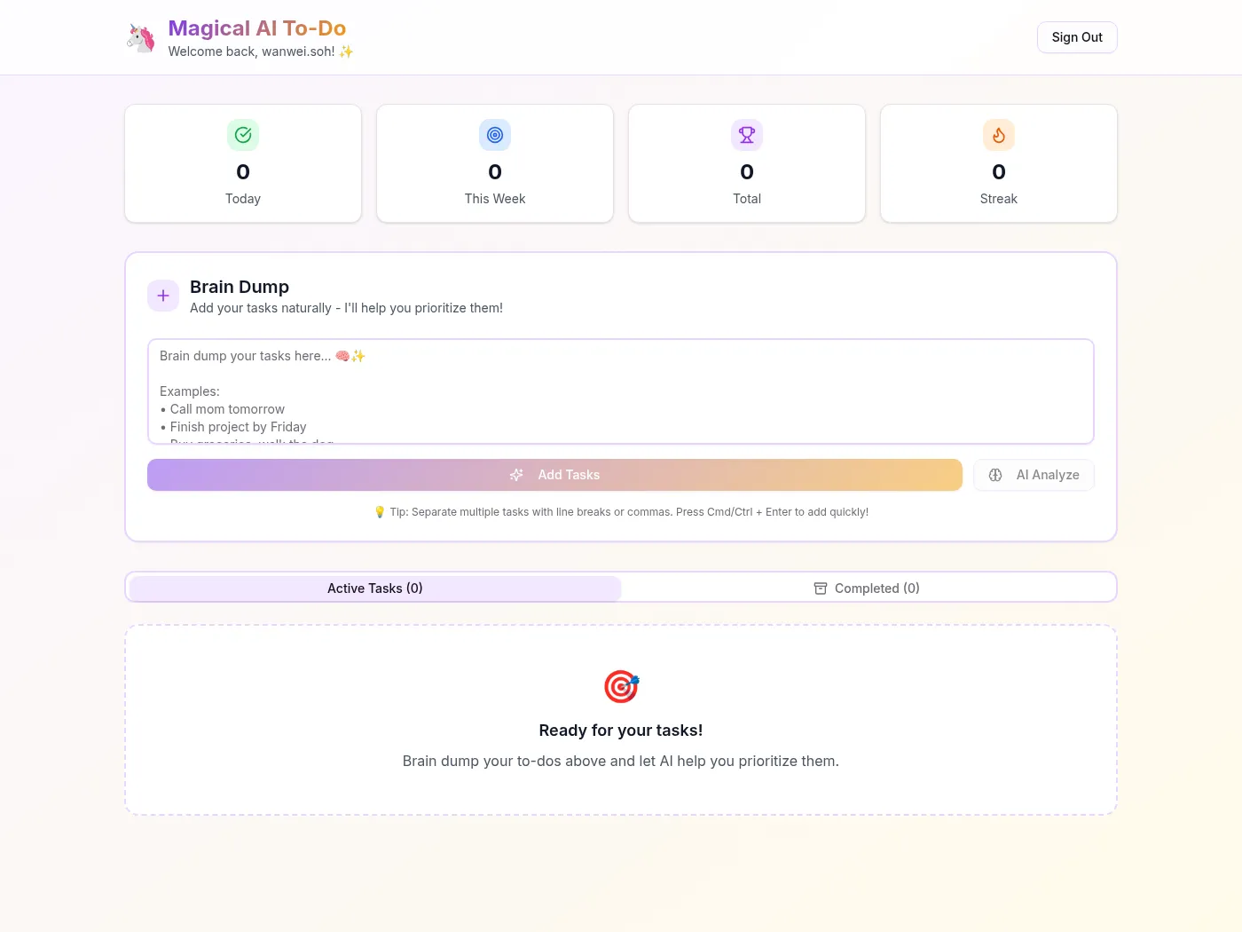 Magical AI To-Do: Brain Dump, Prioritize, and Celebrate Tasks Effortlessly