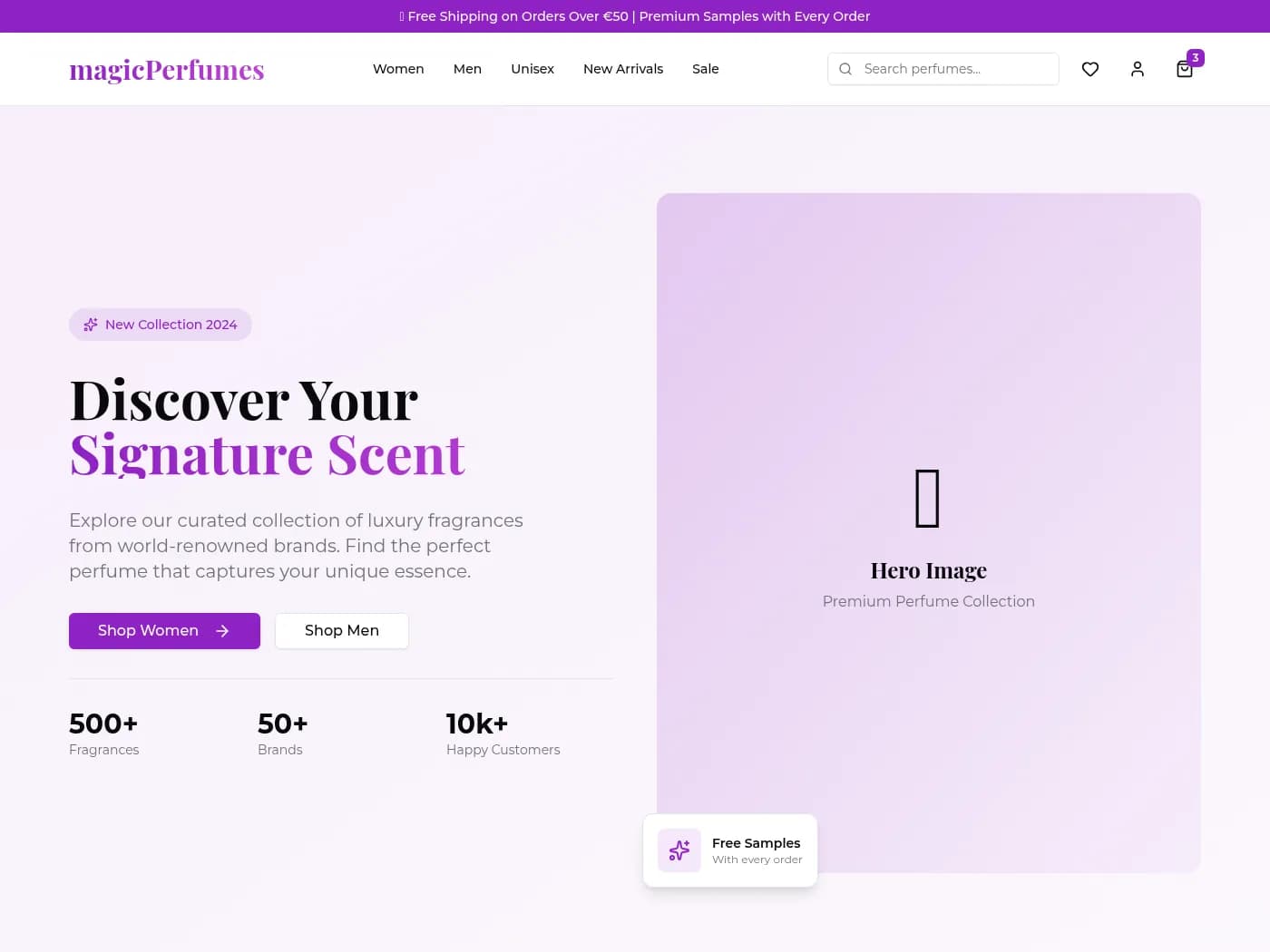 magicPerfumes E-commerce Website Experience