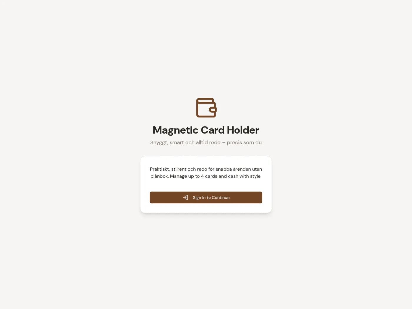 Magnetic Card Holder Wallet Companion