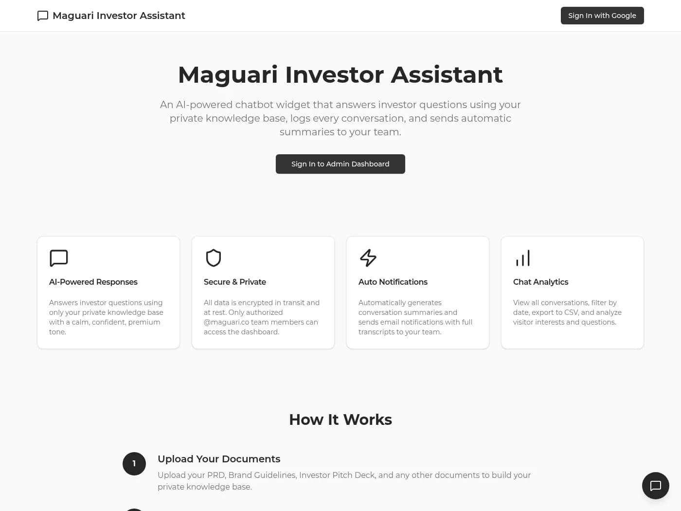 Maguari Investor Assistant Chatbot