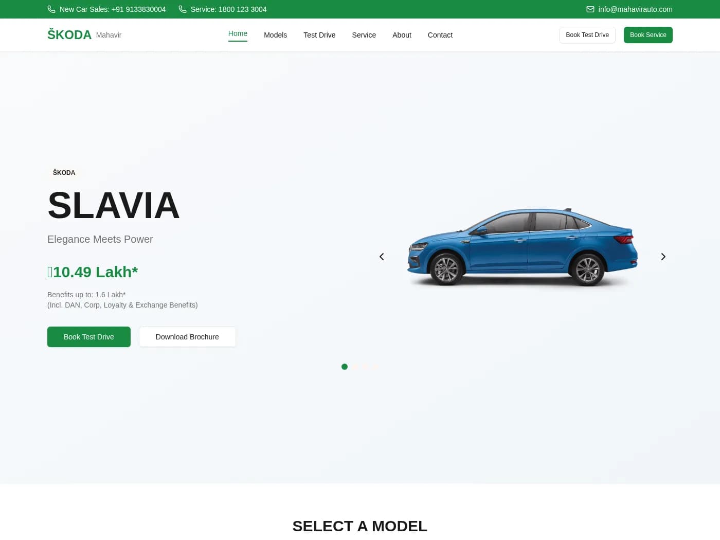 Mahavir Skoda Website Revamp