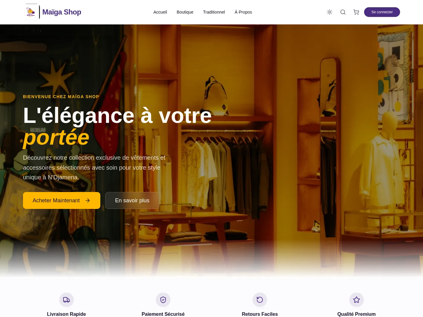 Maïga Shop Online Boutique Website