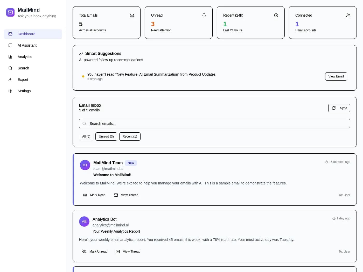 MailMind - AI-Powered Email Assistant