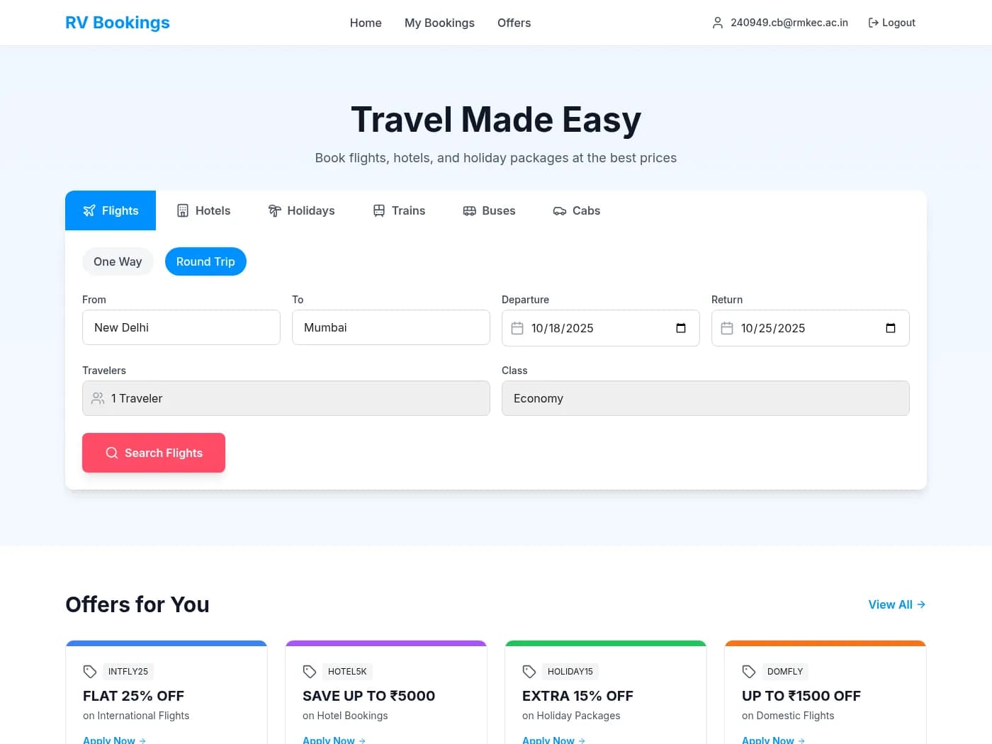 Makemytrip Full-Featured Web Application Clone