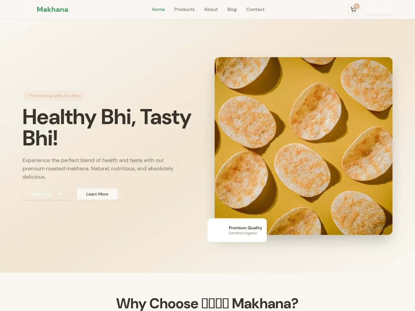 Makhana Brand Modern Website