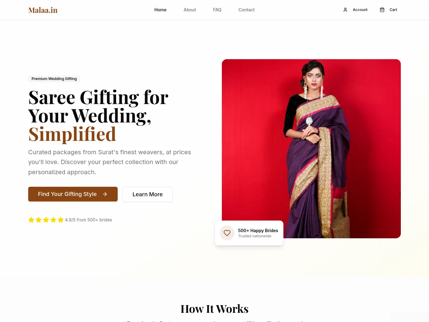 Malaa.in - Personalized D2C Saree Gifting E-commerce Platform