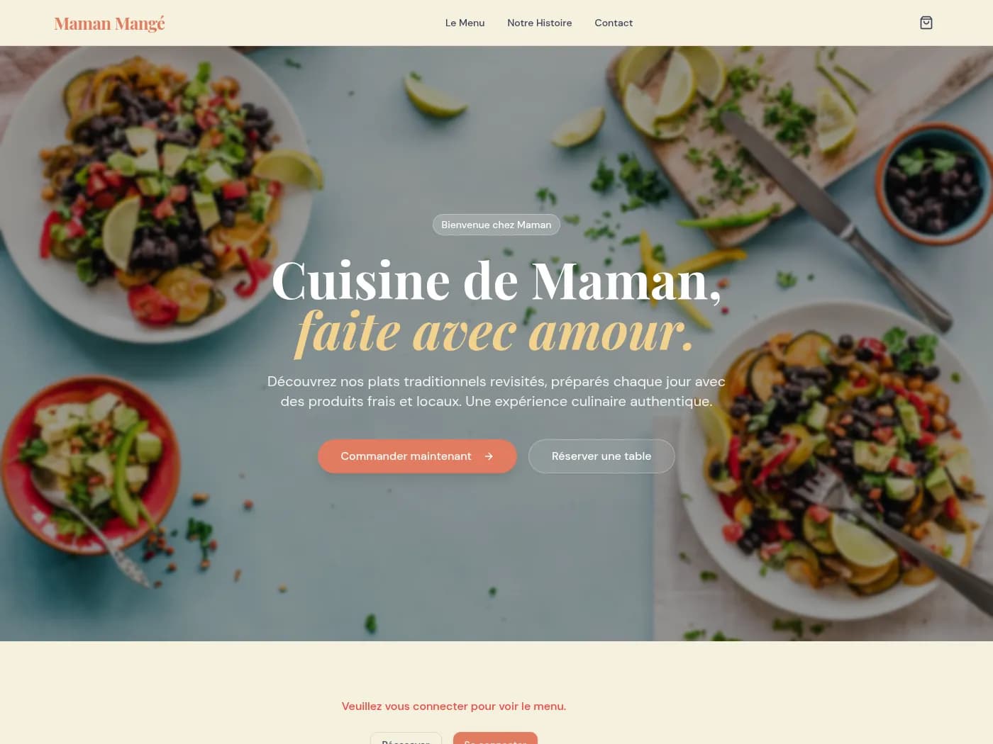 Maman Mangé – Restaurant Web Ordering & Menu Showcase