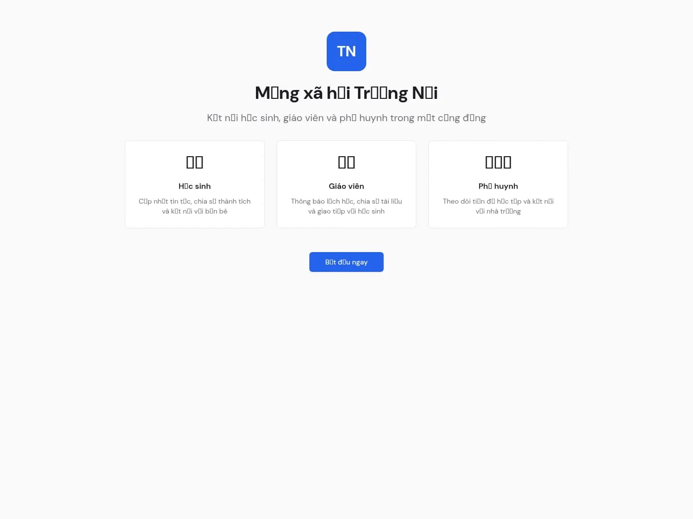 Trang Web Mạng Xã Hội Nhà Trường