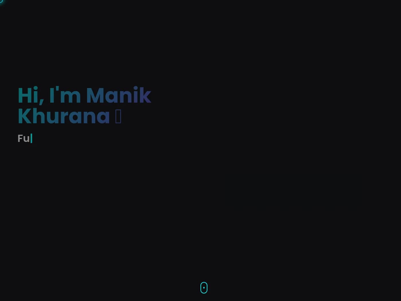 Manik Khurana Futuristic 3D Interactive Portfolio Website