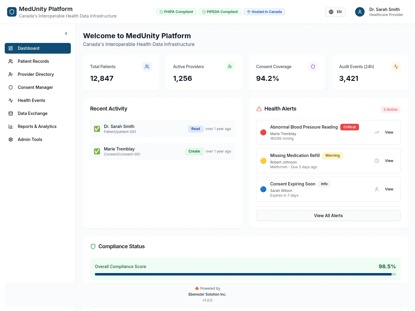 MapleFHIR: Canadian Bilingual Cloud Health Data Lake Platform