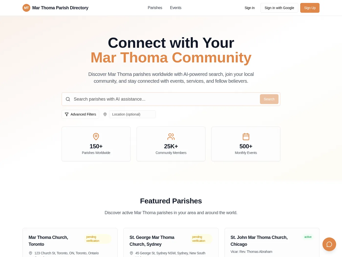 Mar Thoma Parish Directory Platform