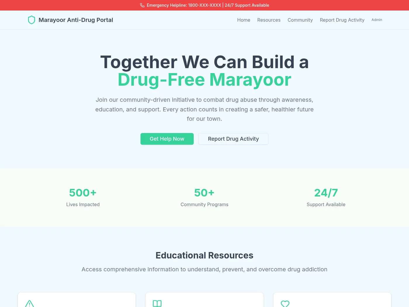 Marayoor Anti-Drug Awareness Portal