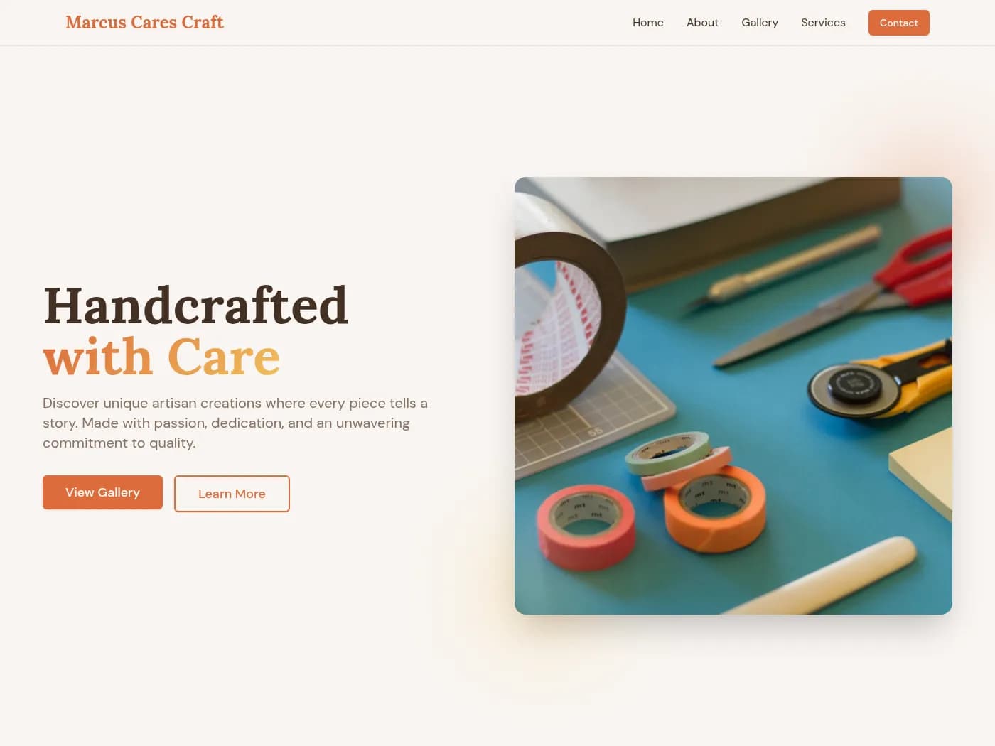 Marcus Cares Craft Website