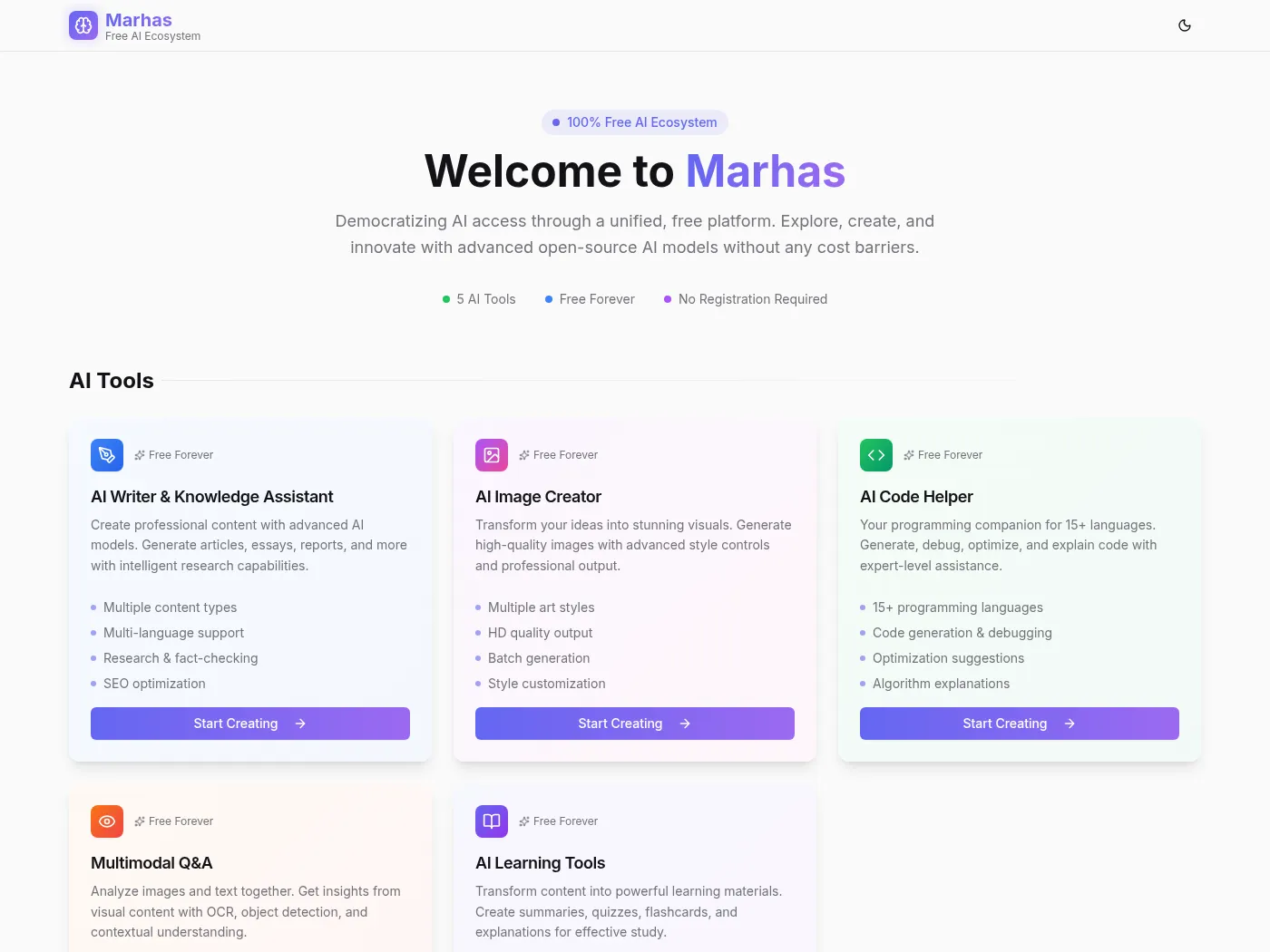 Marhas: Free All-in-One AI Ecosystem Platform