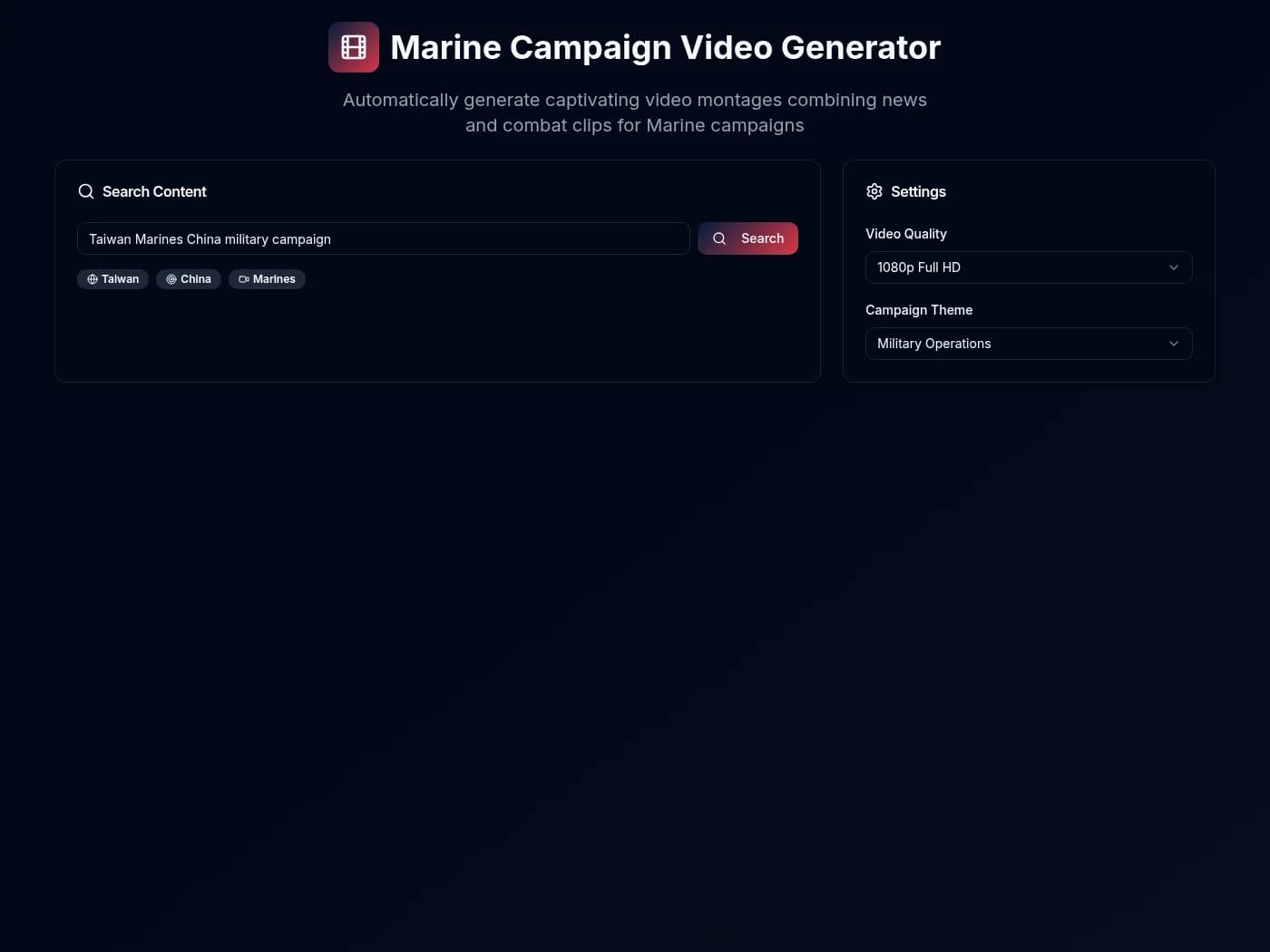 Marine Campaign News & Combat Video Generator