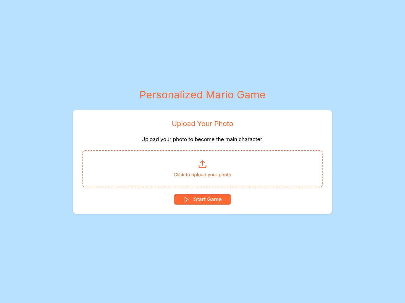 Personalized Mario Game App