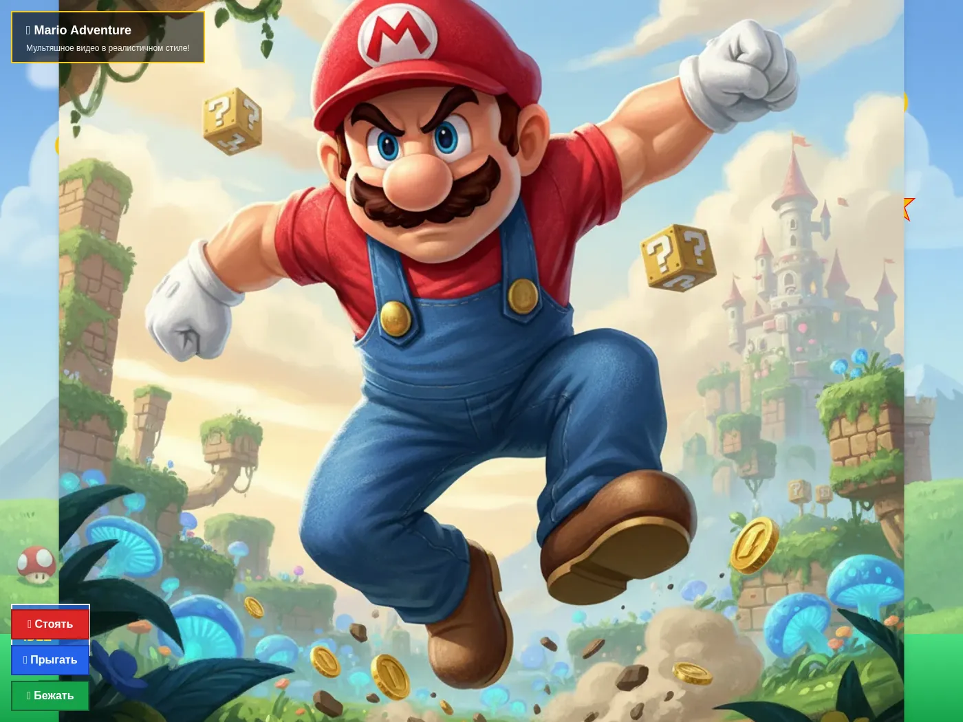 Мультяшное реалистичное видео в стиле Mario