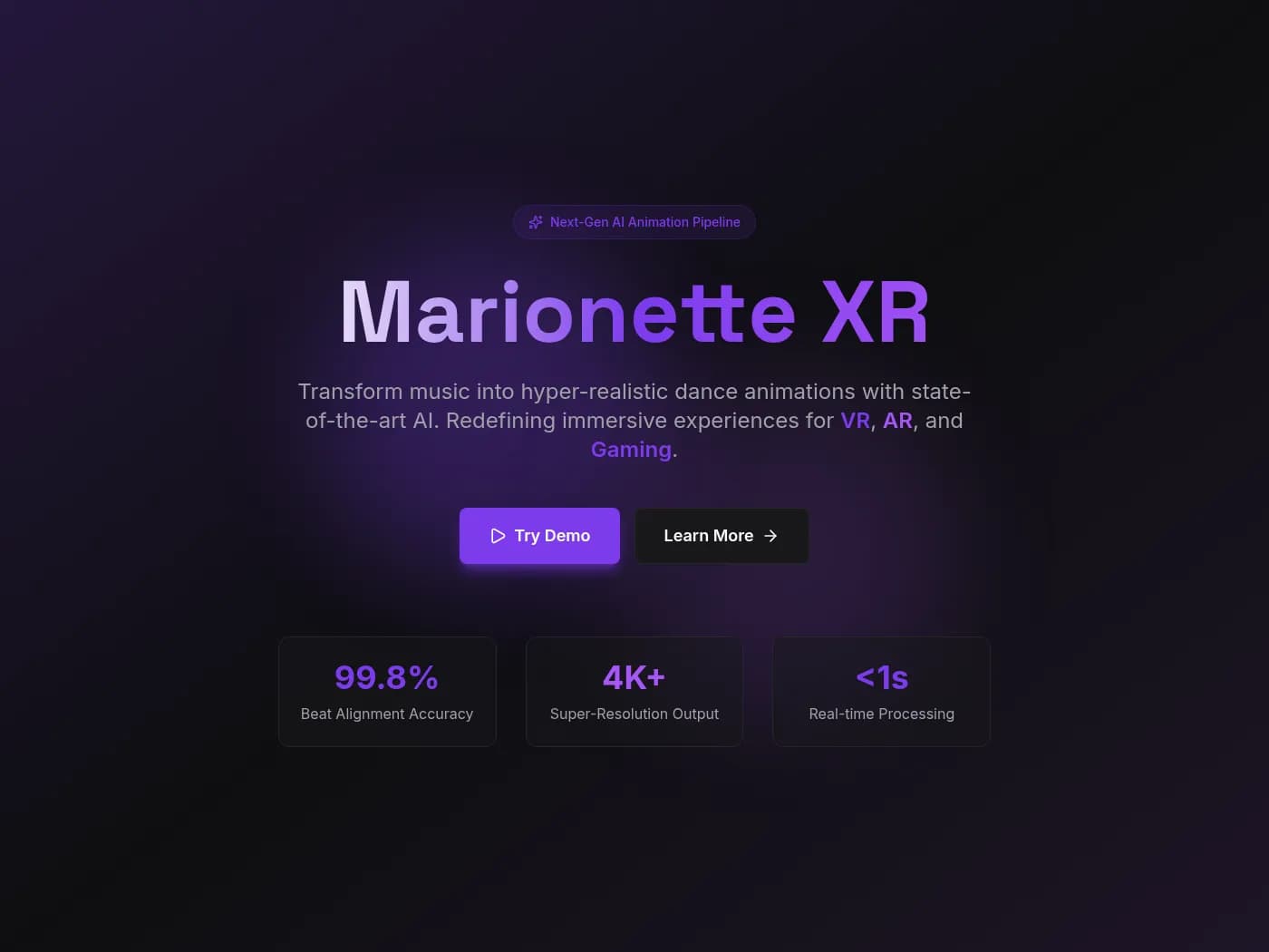 Marionette XR: AI-Powered Music-to-Dance Animation Pipeline