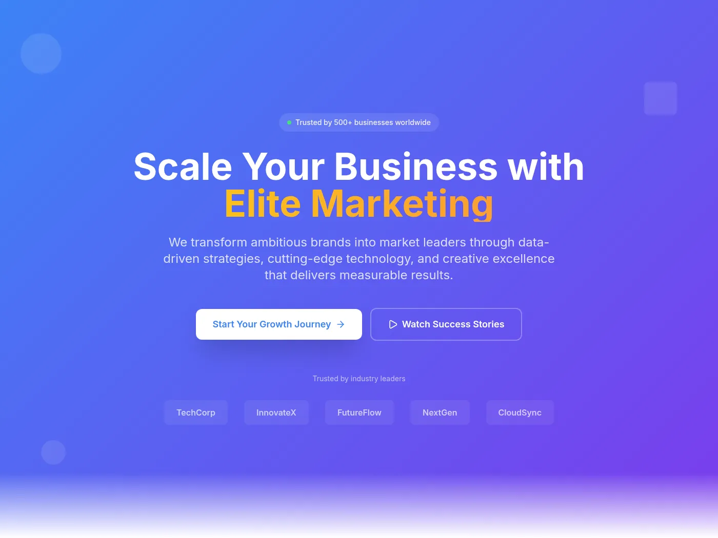 Sleek Marketing Agency Landing Page