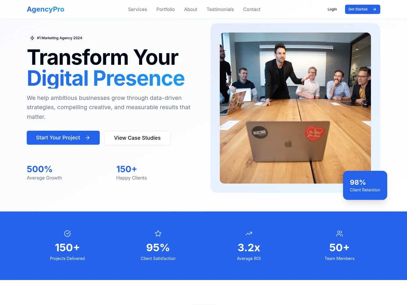 AgencyPro: Modern Marketing Agency Website