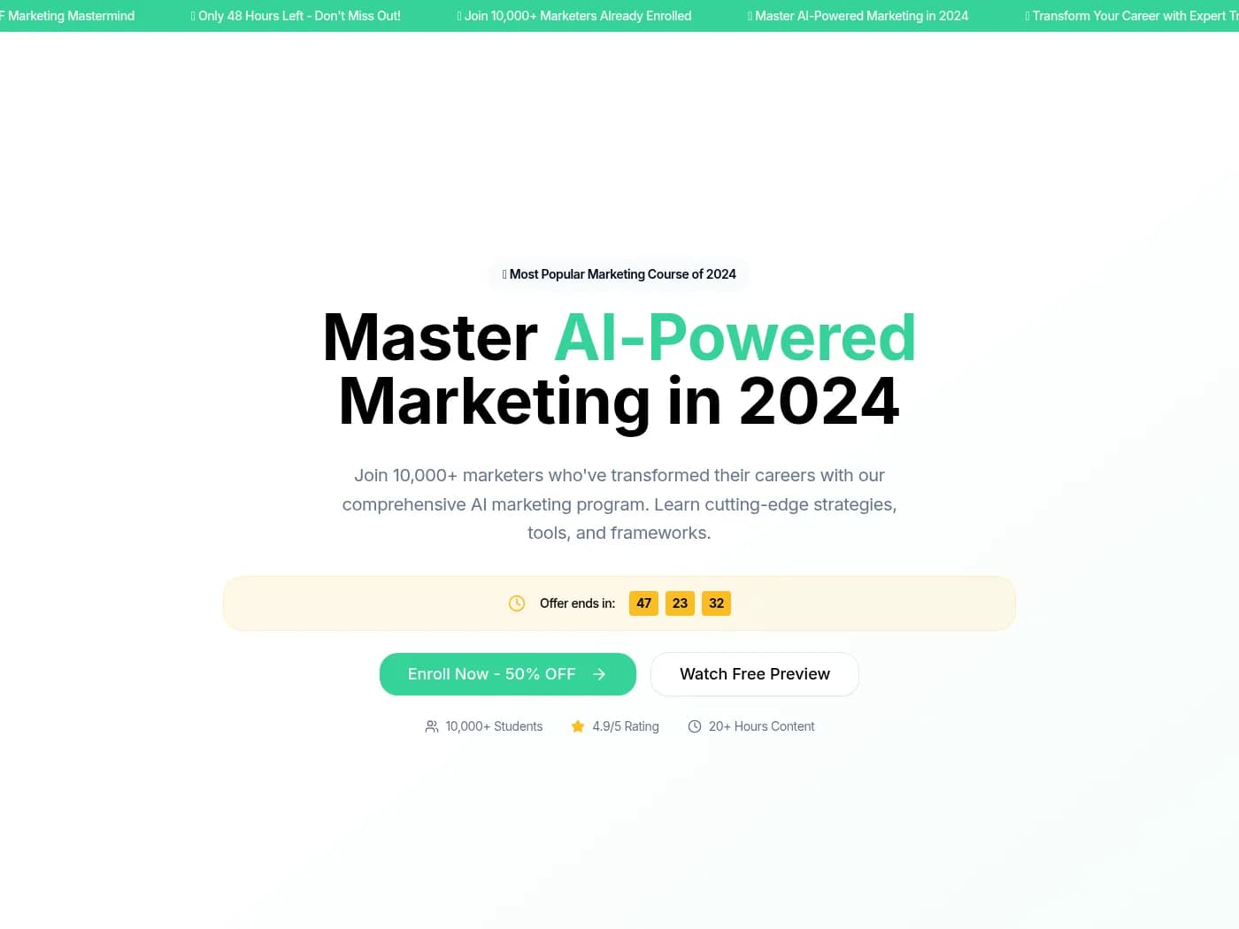 Marketing Mastermind Landing Page Clone
