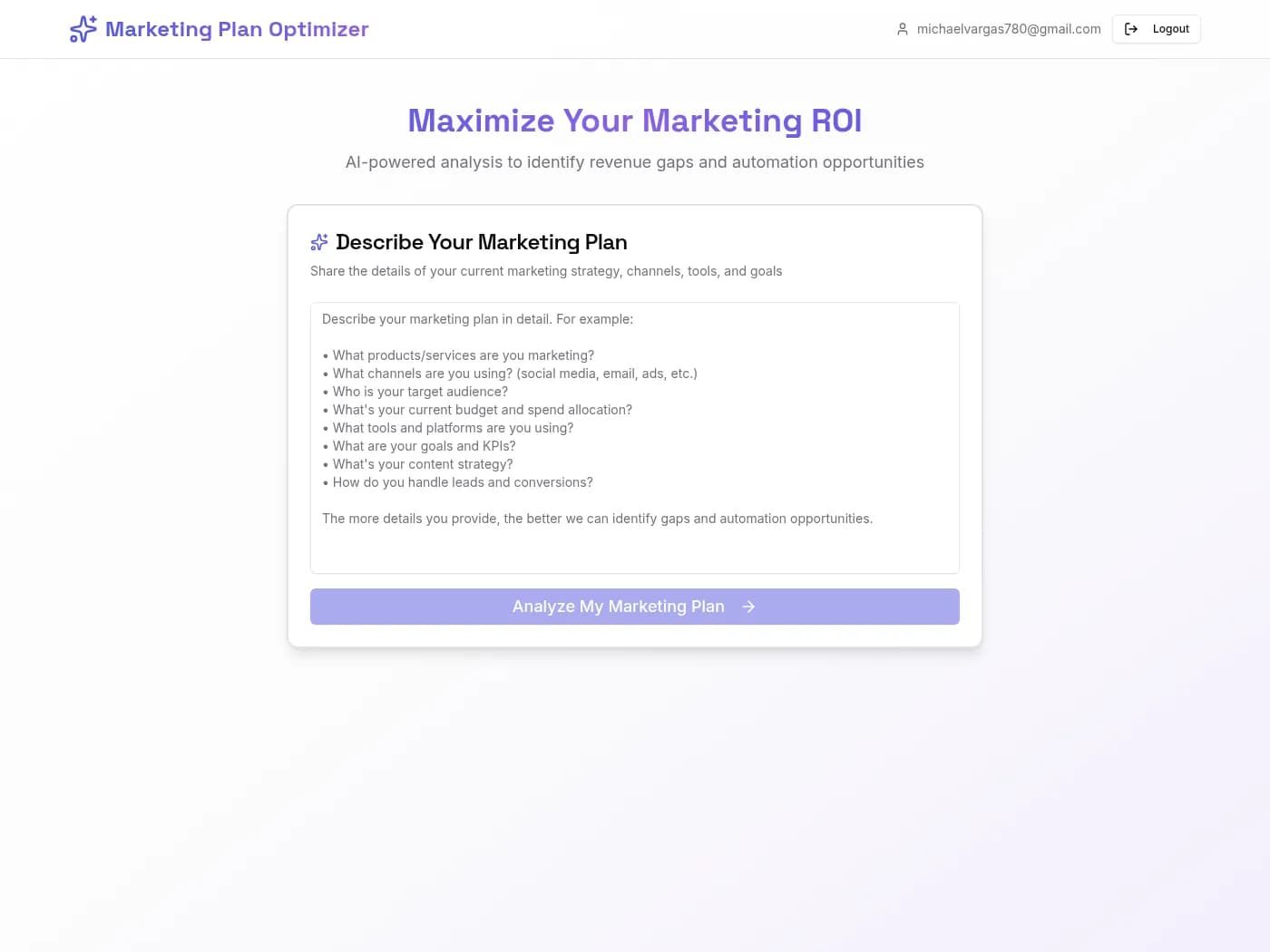Marketing Plan Optimizer with Automation Recommendations