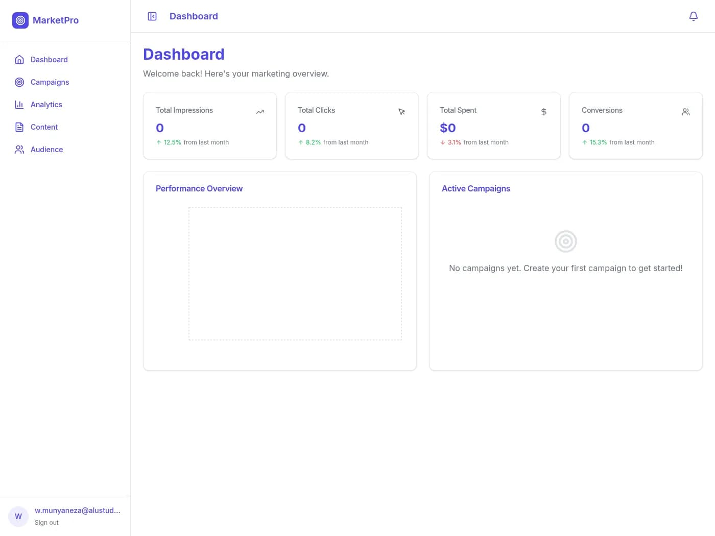 Marketing Web App Platform