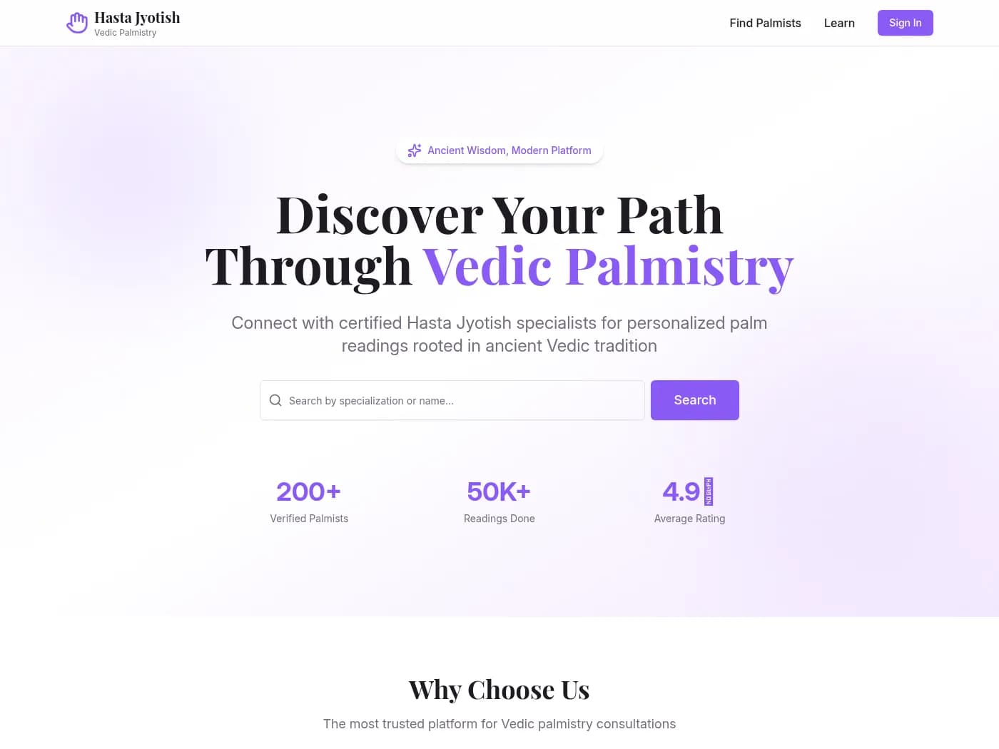 Plataforma Marketplace Digital de Quiromancia Védica - Conectando Especialistas e Clientes em Experiências Transformadoras