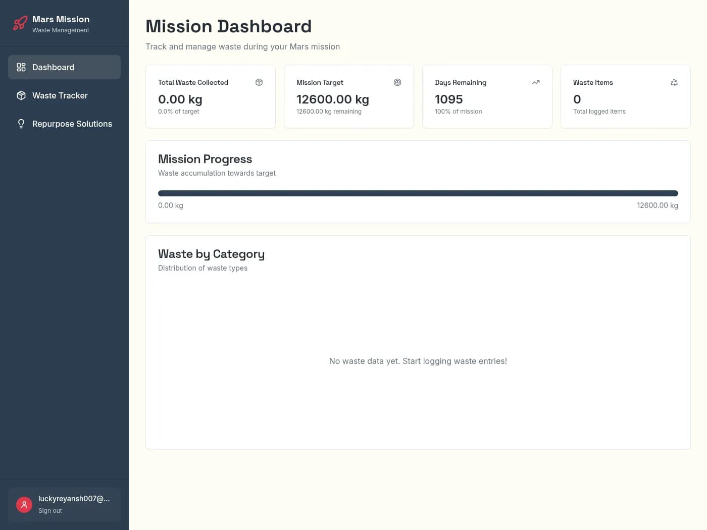 Mars Mission Crew Waste Management App