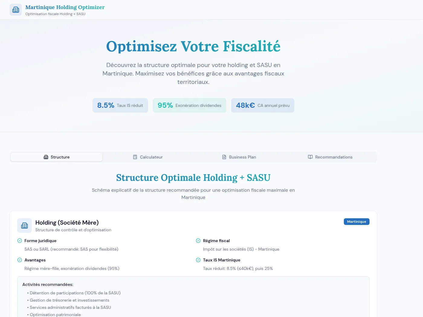 Martinique Holding Optimizer
