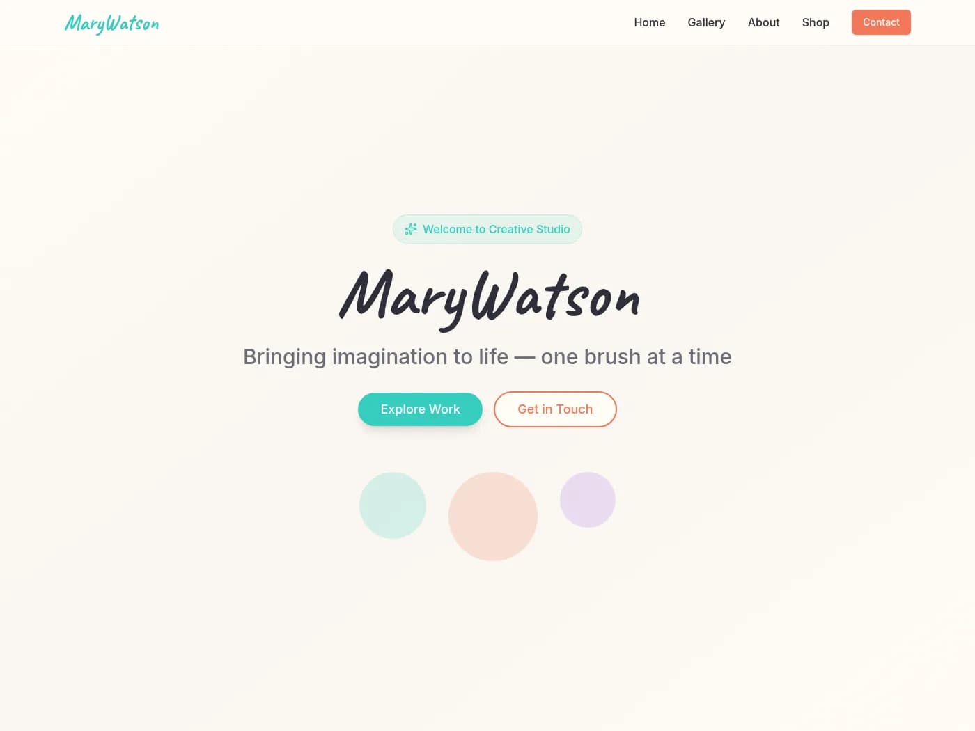 MaryWatson Creative Studio Portfolio Website