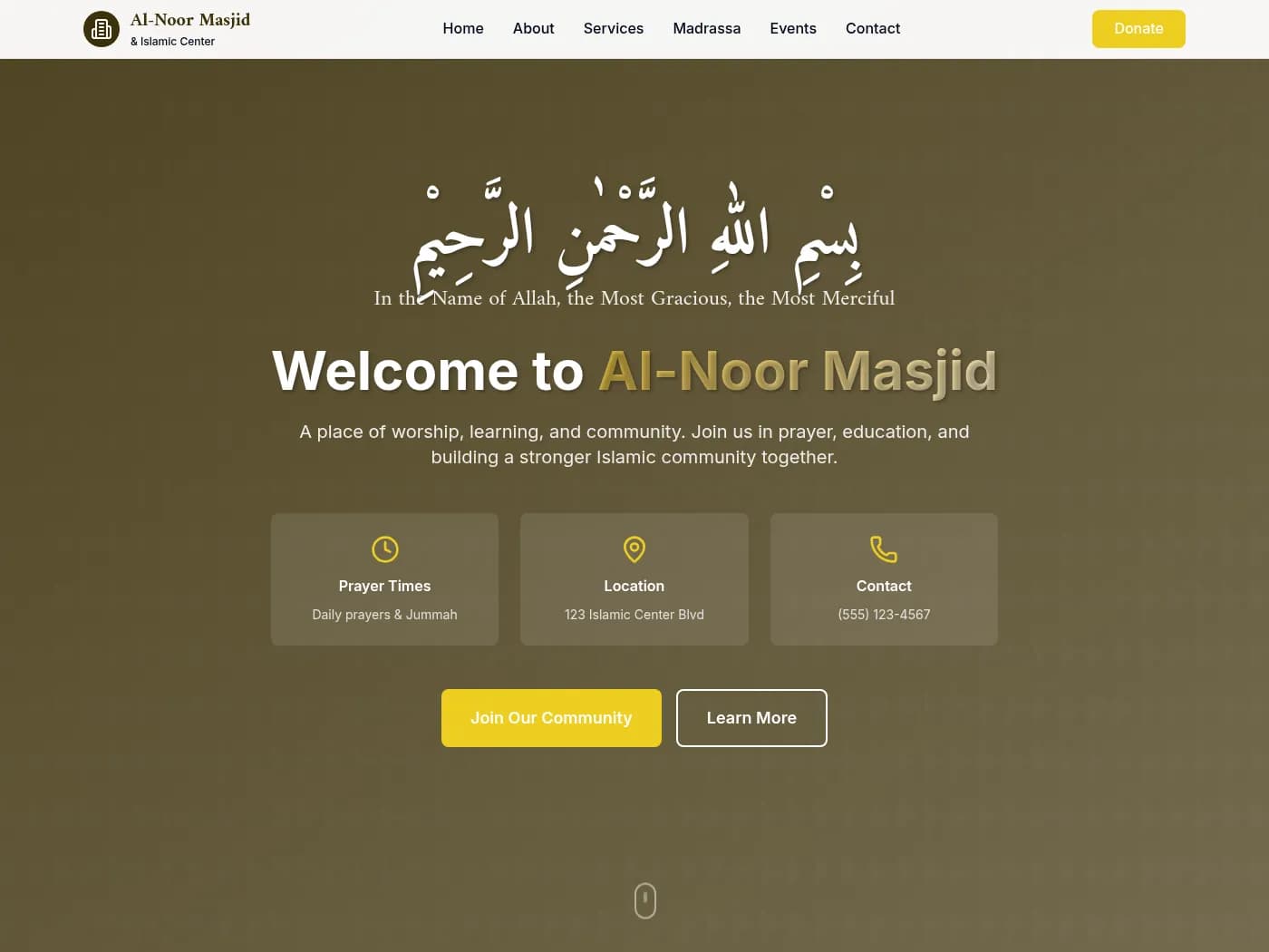 Masjid & Madrassa Professional Website