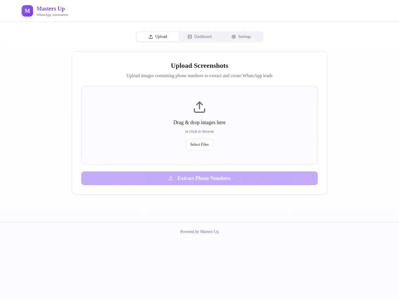Masters Up WhatsApp Automation