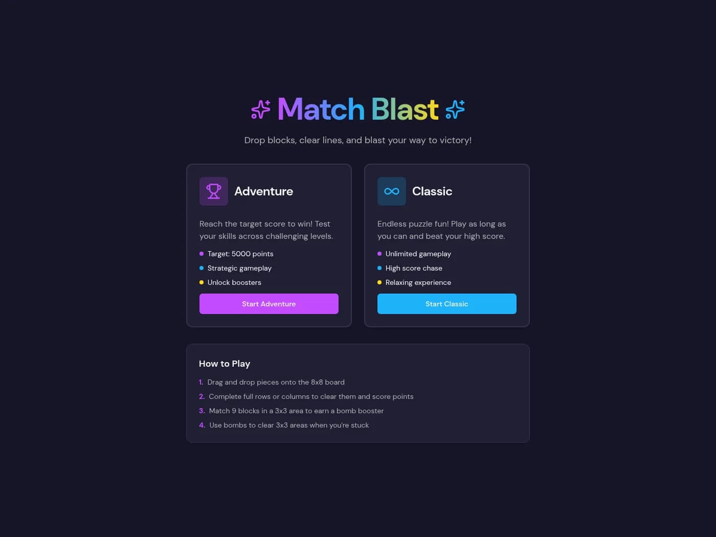 Match Blast - Block Puzzle Game with Adventure and Classic Modes