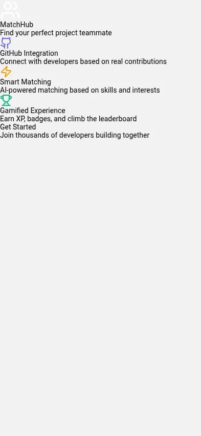 MatchHub: Collaborative Matchmaking App for Tech Students & Early Professionals