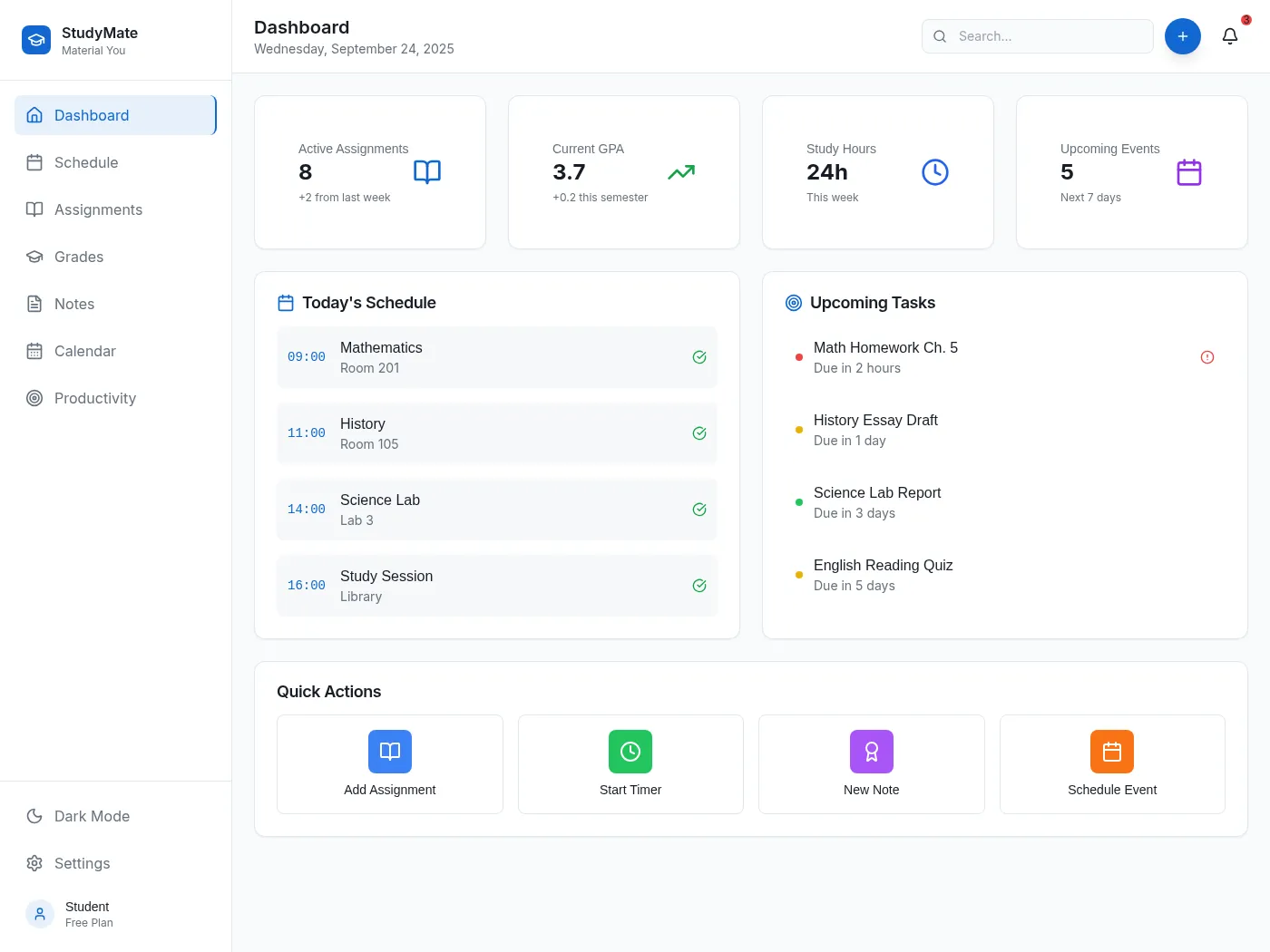 School & Productivity Manage