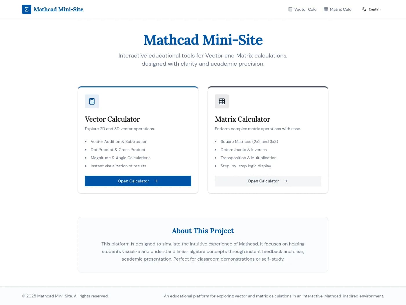 Mathcad Mini-Site