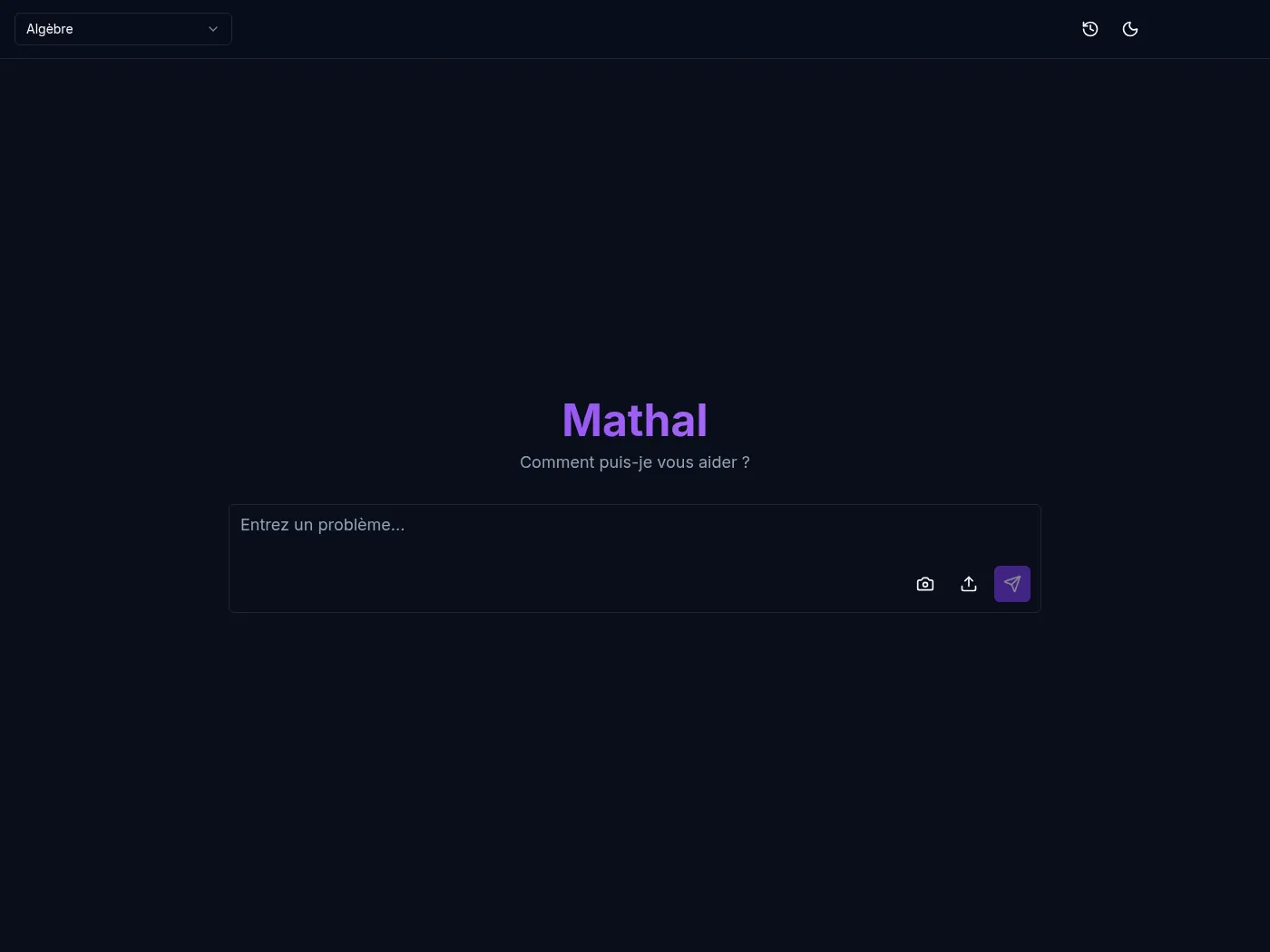 Mathway French Dark Mode Web Clone