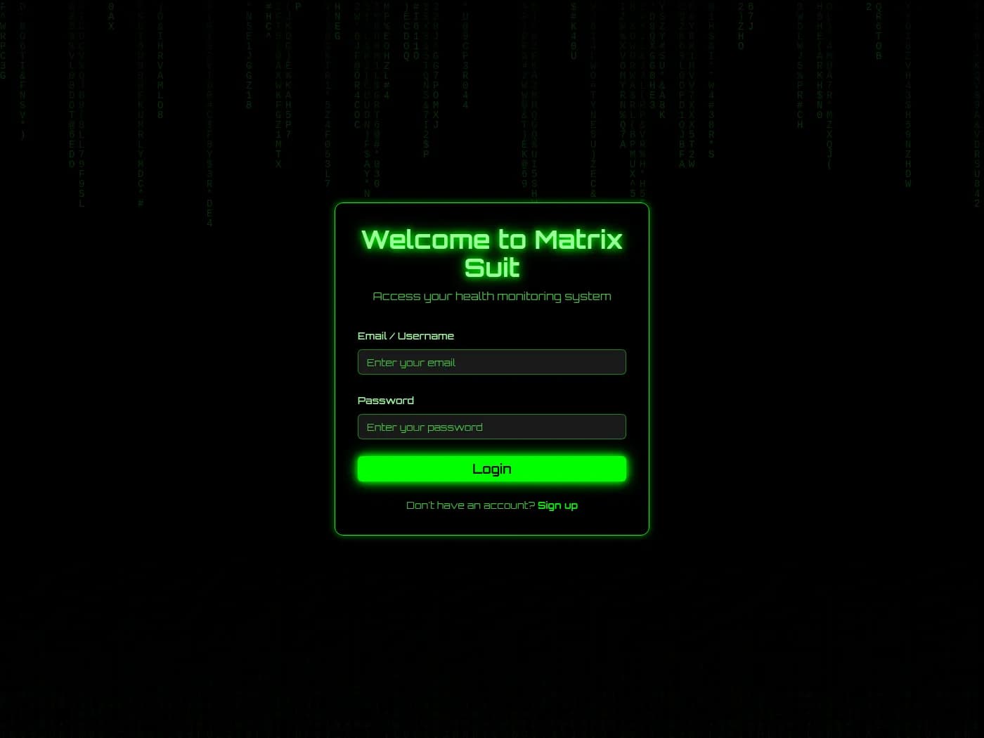 Matrix Suit – Real-Time AI Health Dashboard with Voice Alerts & 3D Model