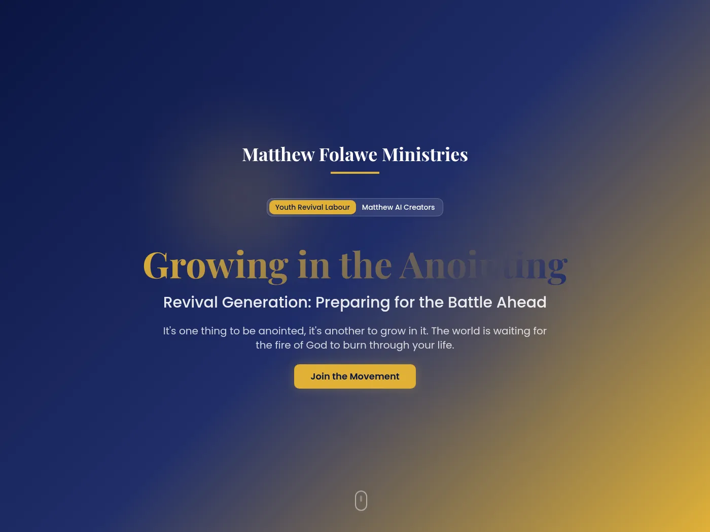 Matthew Folawe Ministries — Revival-Inspired Youth & AI Discipleship Website