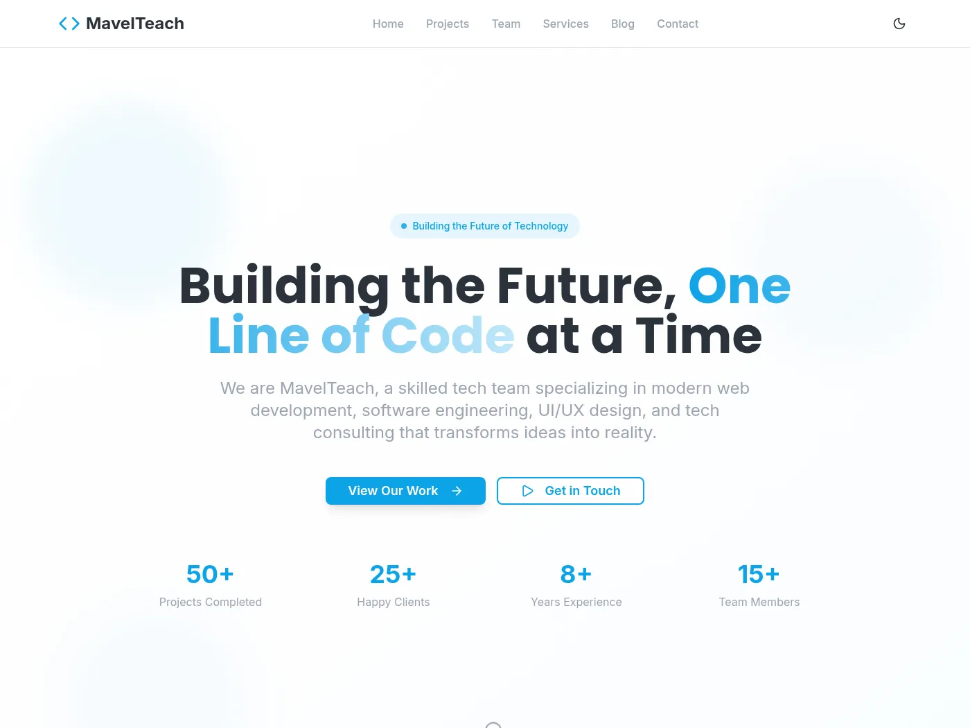 MavelTeach Modern Tech Studio Website