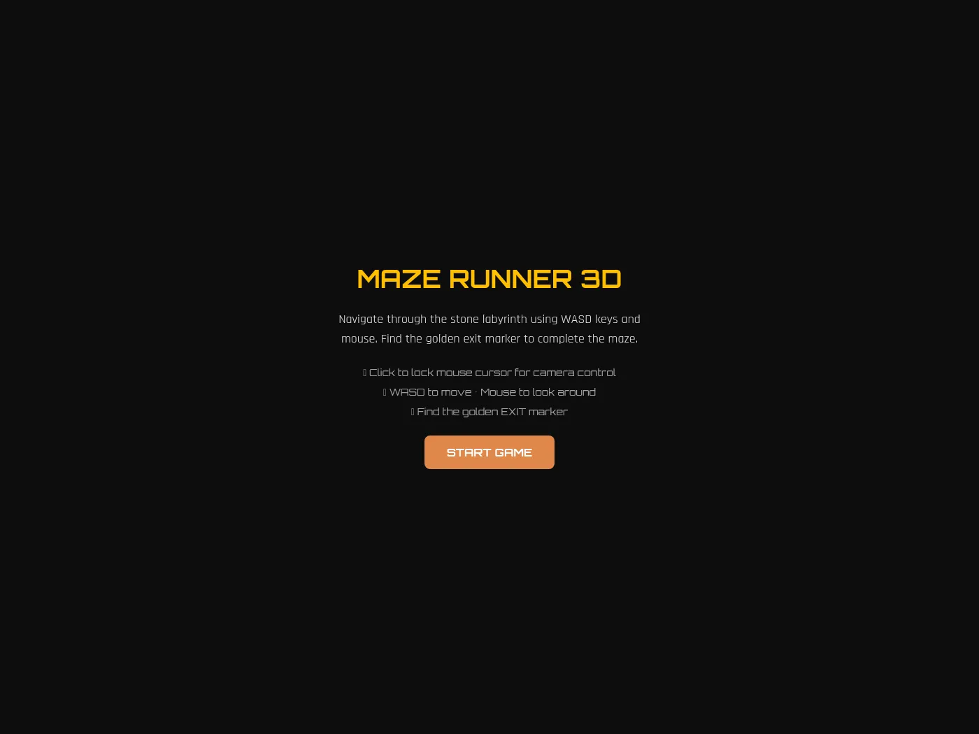 Maze Runner 3D: Immersive First-Person Web Maze Game