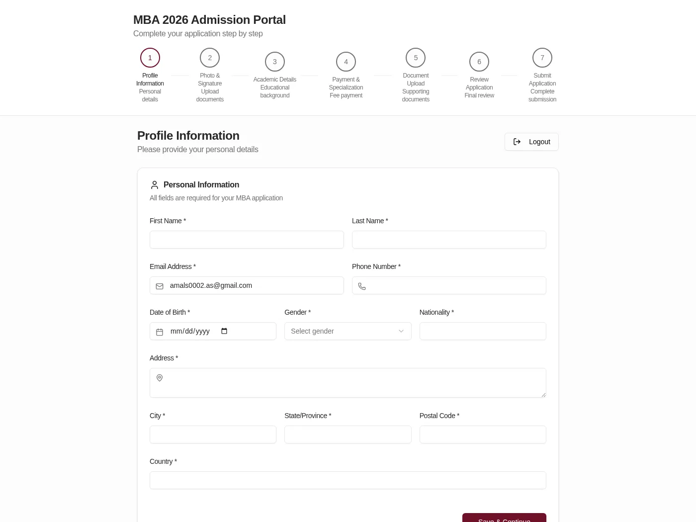 MBA 2026 Admission Portal