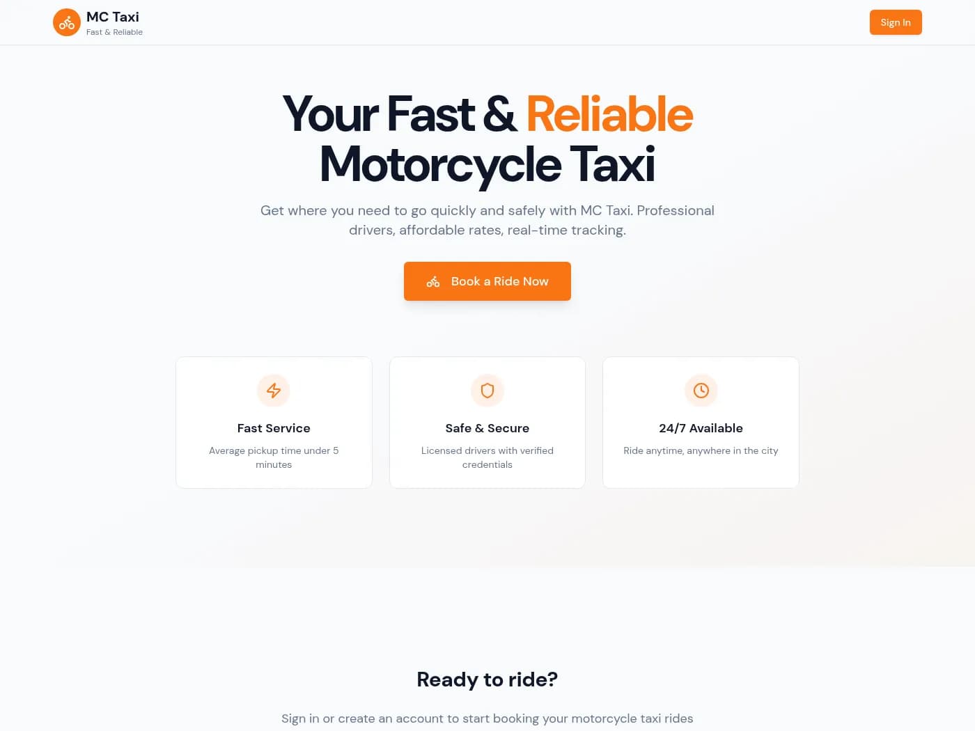 MC Taxi Booking Web App
